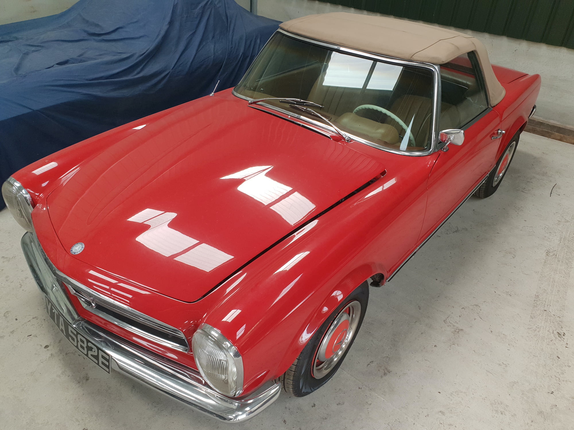 Red Mercedes 230SL Pagoda - Penwortham Limousines